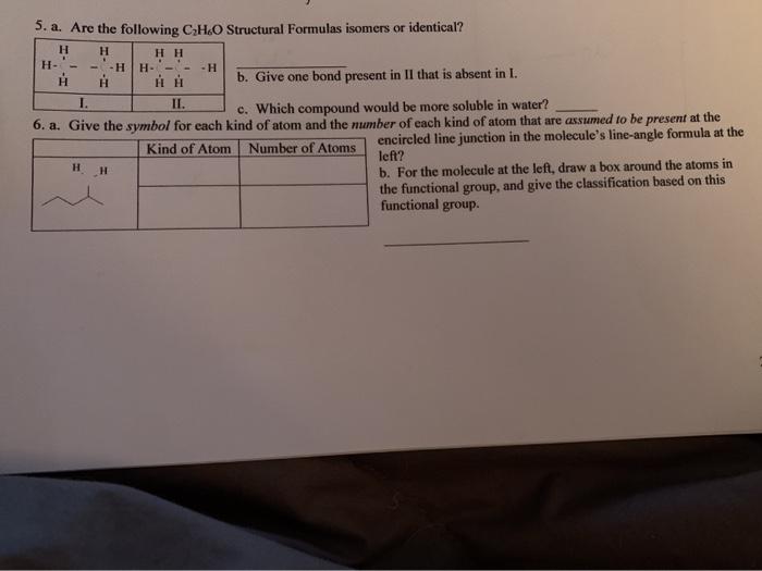 Solved -H 5. a. Are the following CHO Structural Formulas | Chegg.com