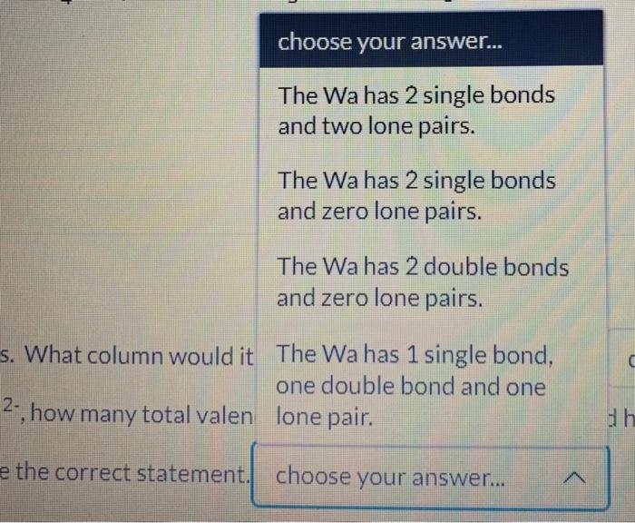 Solved You discover an element (Wa) with 4 valence | Chegg.com