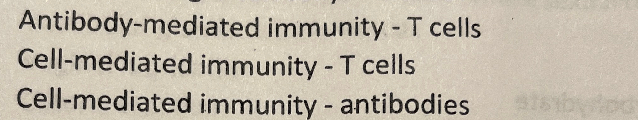 Solved Antibody-mediated immunity - T ﻿cellsCell-mediated | Chegg.com