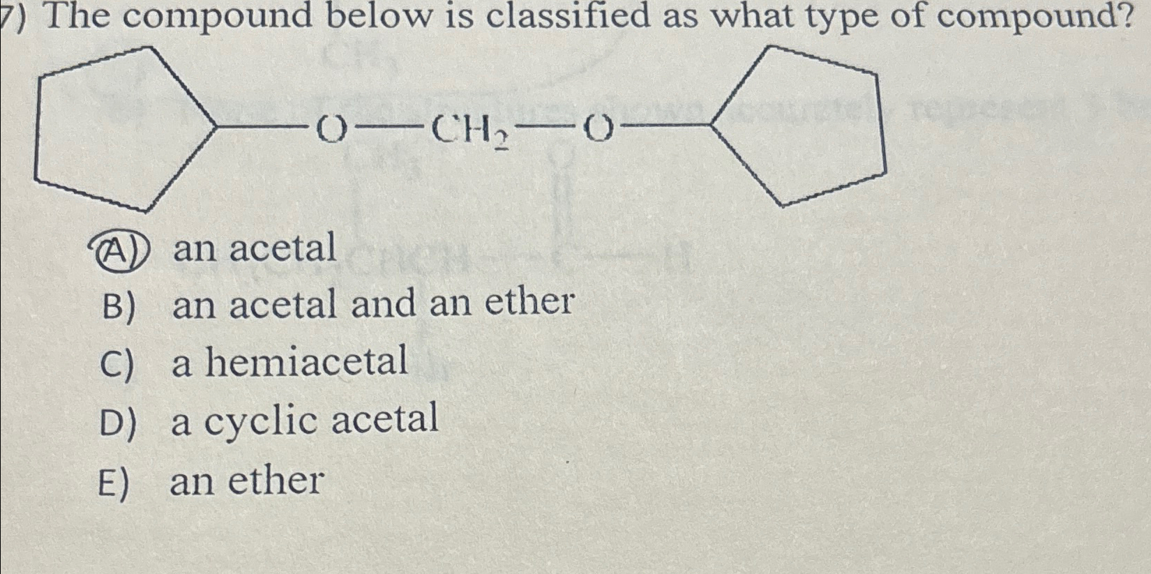 The compound below is classified as what type of | Chegg.com