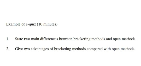 Solved Example of e-quiz (10 minutes) 1. State two main | Chegg.com
