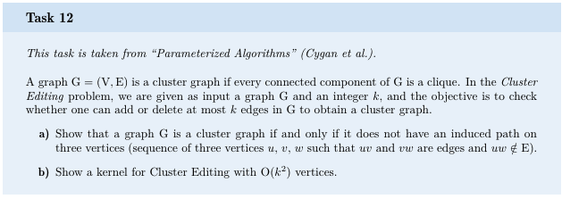 Solved Task 12This task is taken from "Parameterized | Chegg.com