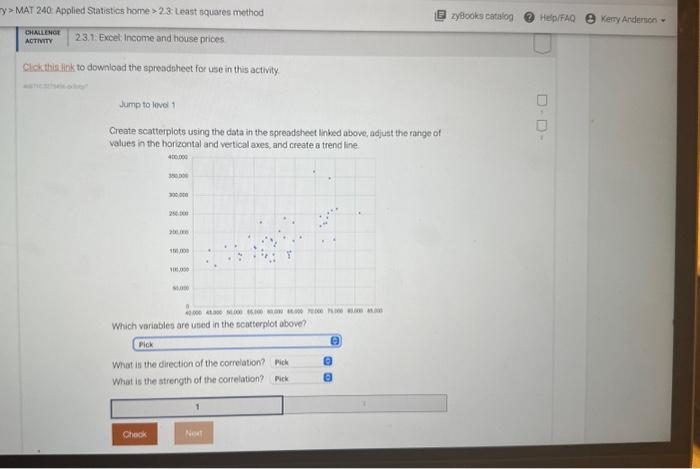 Create scatterplots using the data in the spreadsheet | Chegg.com