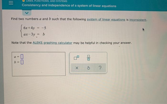 Solved III LINES, FUNCTIONS, AND SYSTEMS Consistency and | Chegg.com