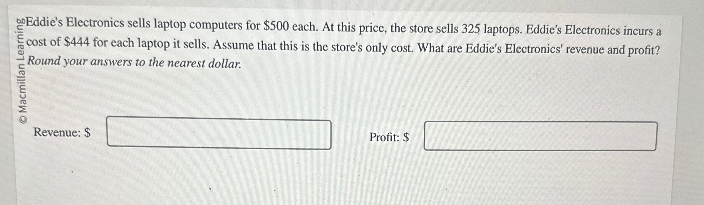 Solved ?∞ ﻿Eddie's Electronics sells laptop computers for | Chegg.com