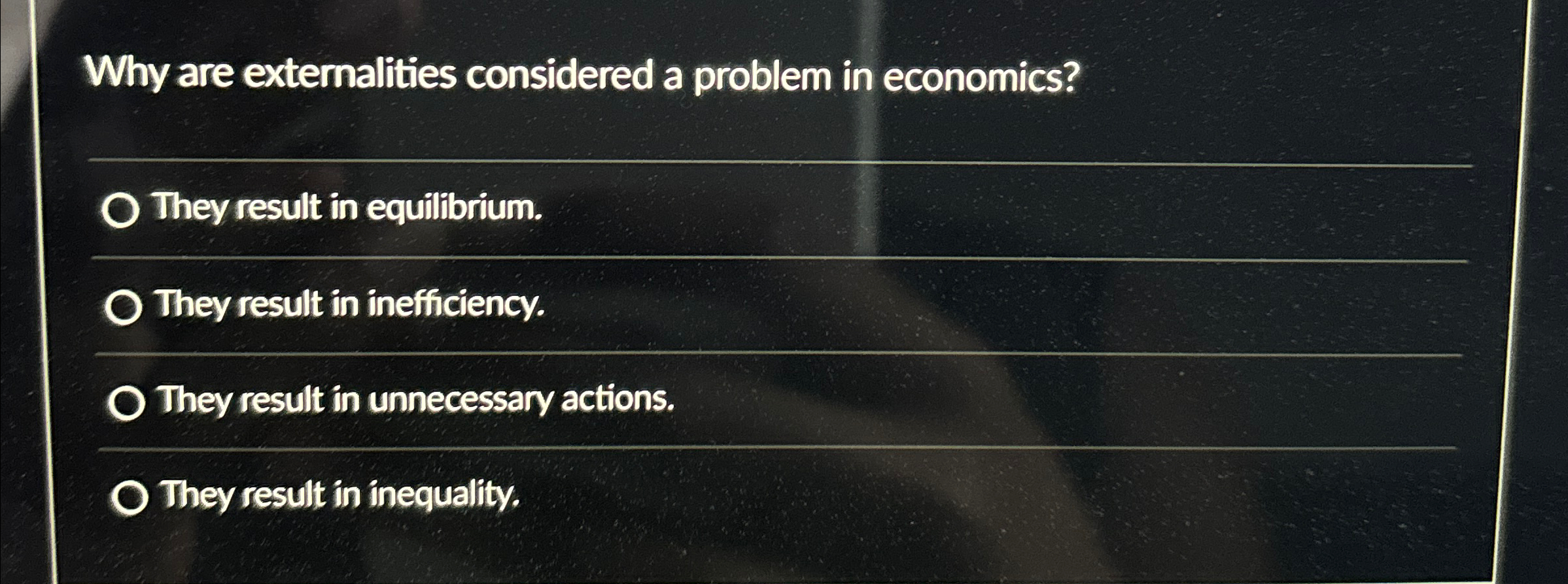 Solved Why are externalities considered a problem in | Chegg.com