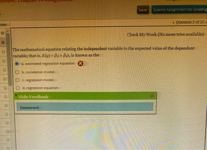 Solved Save Submit Assignment for Grading Question 2 of 20 | Chegg.com