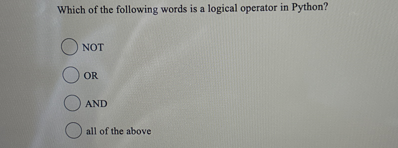Solved Which of the following words is a logical operator in | Chegg.com