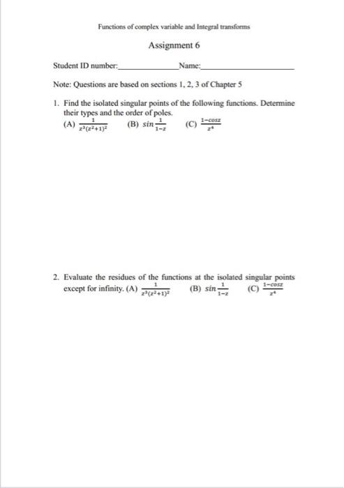 Solved Functions Of Complex Variable And Integral Transforms 2878