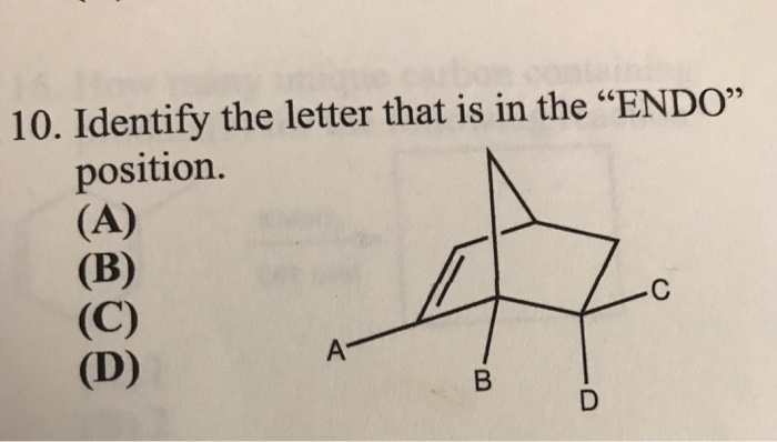 Solved 10. Identify the letter that is in the “ENDO” | Chegg.com