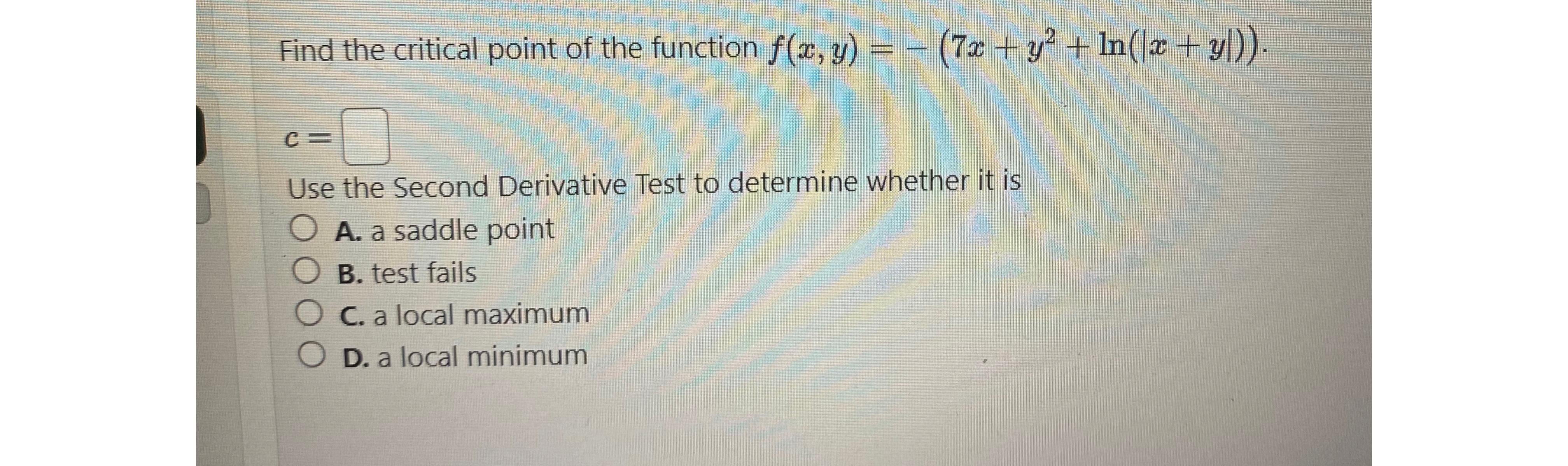 Solved Find the critical point of the function | Chegg.com