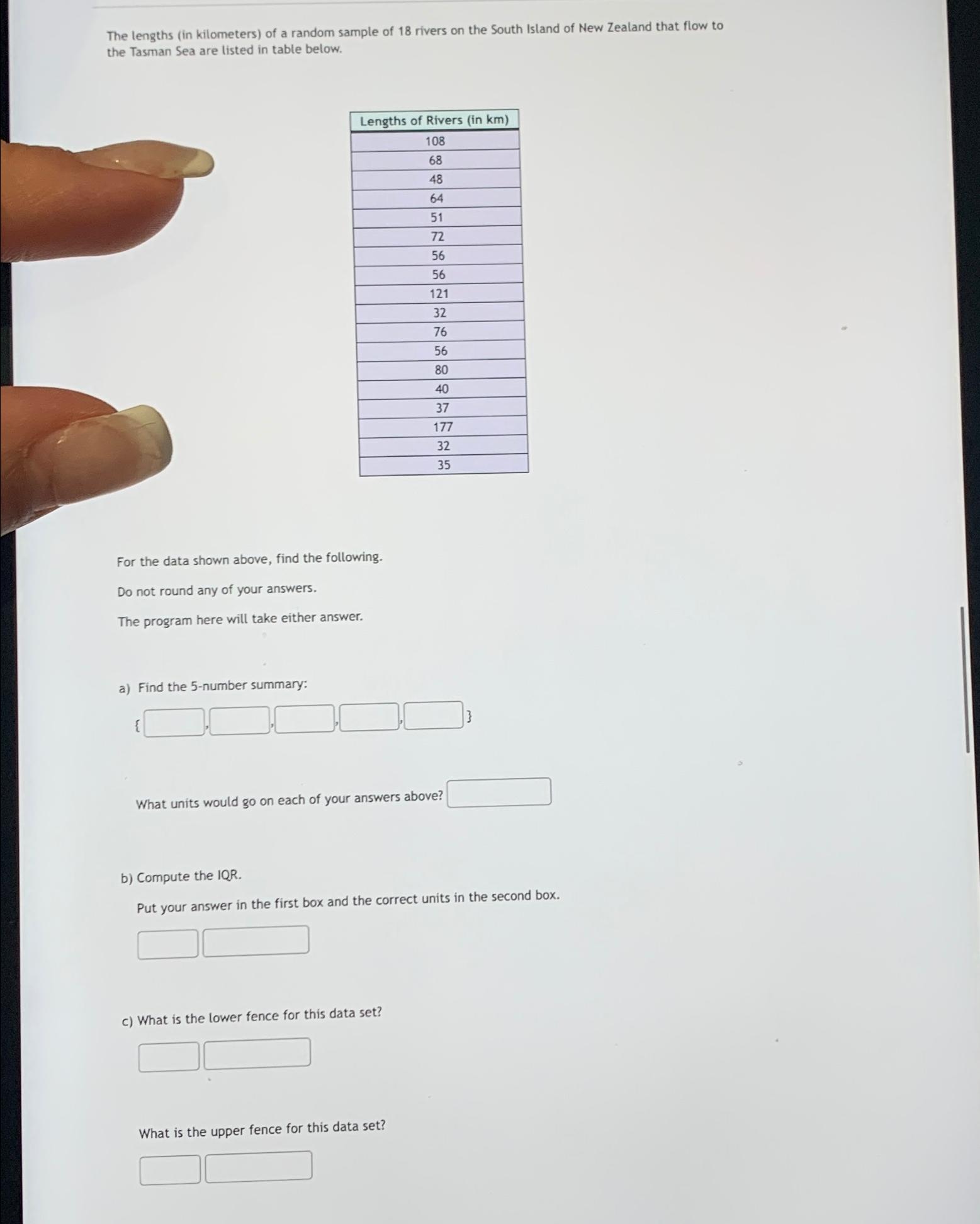 Solved The lengths (in kilometers) ﻿of a random sample of 18 | Chegg.com