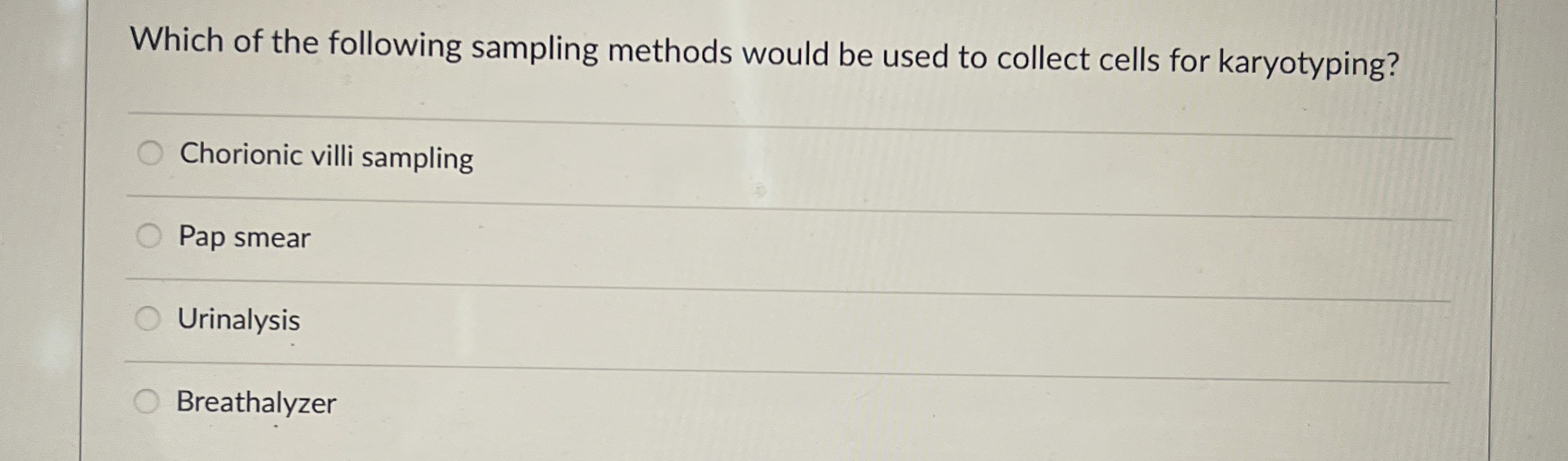 Solved Which of the following sampling methods would be used | Chegg.com