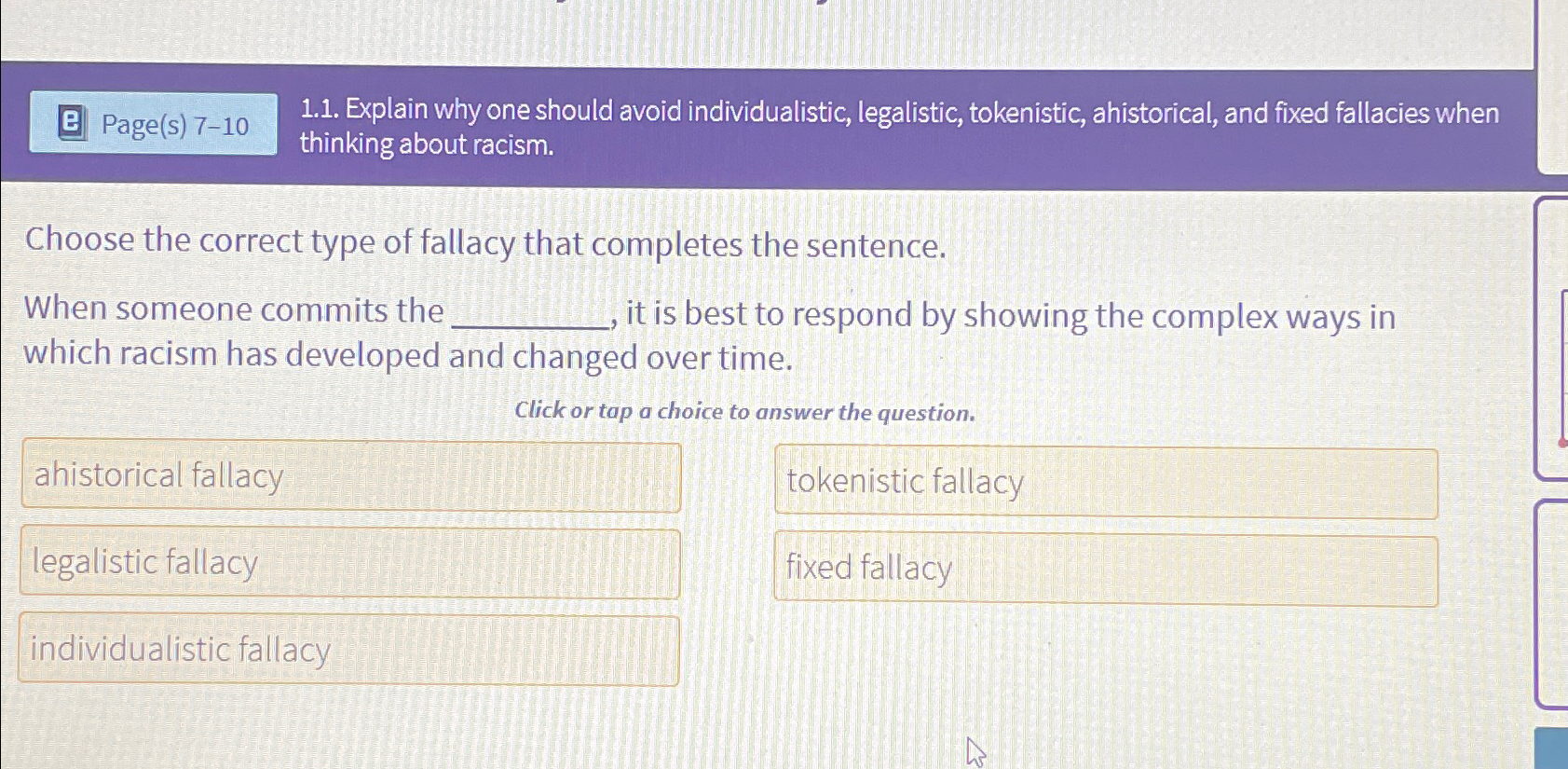 Solved 1.1. ﻿Explain why one should avoid individualistic, | Chegg.com