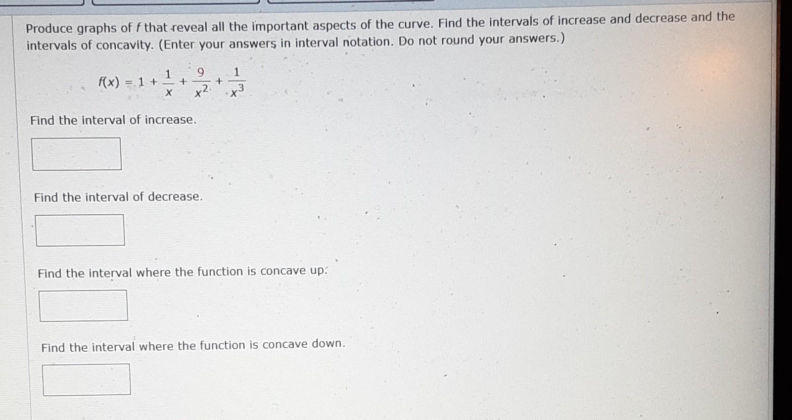 Solved Produce graphs of f that reveal all the important | Chegg.com