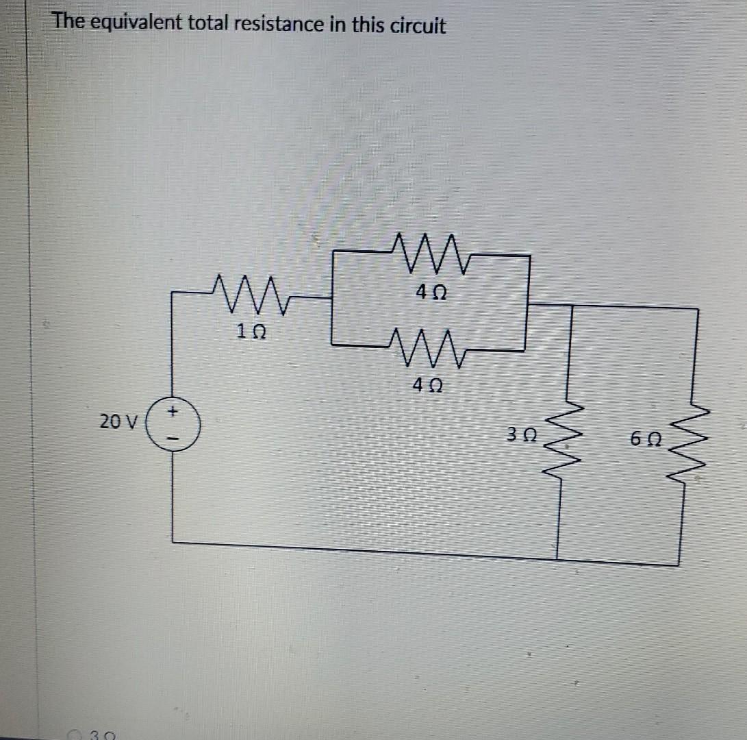 Solved The equivalent total resistance in this circuit | Chegg.com