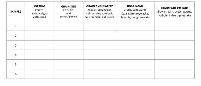 Solved SAMPLE SORTING Poorly, moderately, or well sorted | Chegg.com