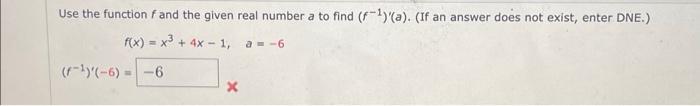 Solved Use the function f and the given real number a to | Chegg.com