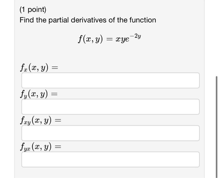 Solved Find the partial derivatives of the function | Chegg.com