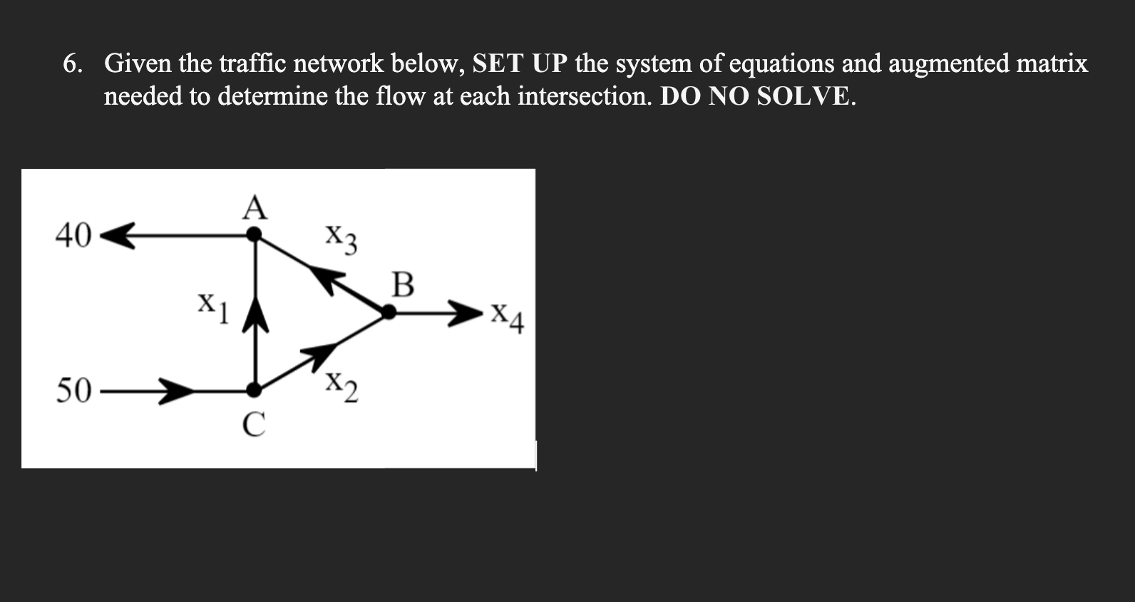Solved Given the traffic network below, SET UP the system of | Chegg.com