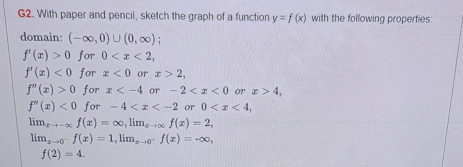 Solved G2. With paper and pencil, sketch the graph of a | Chegg.com