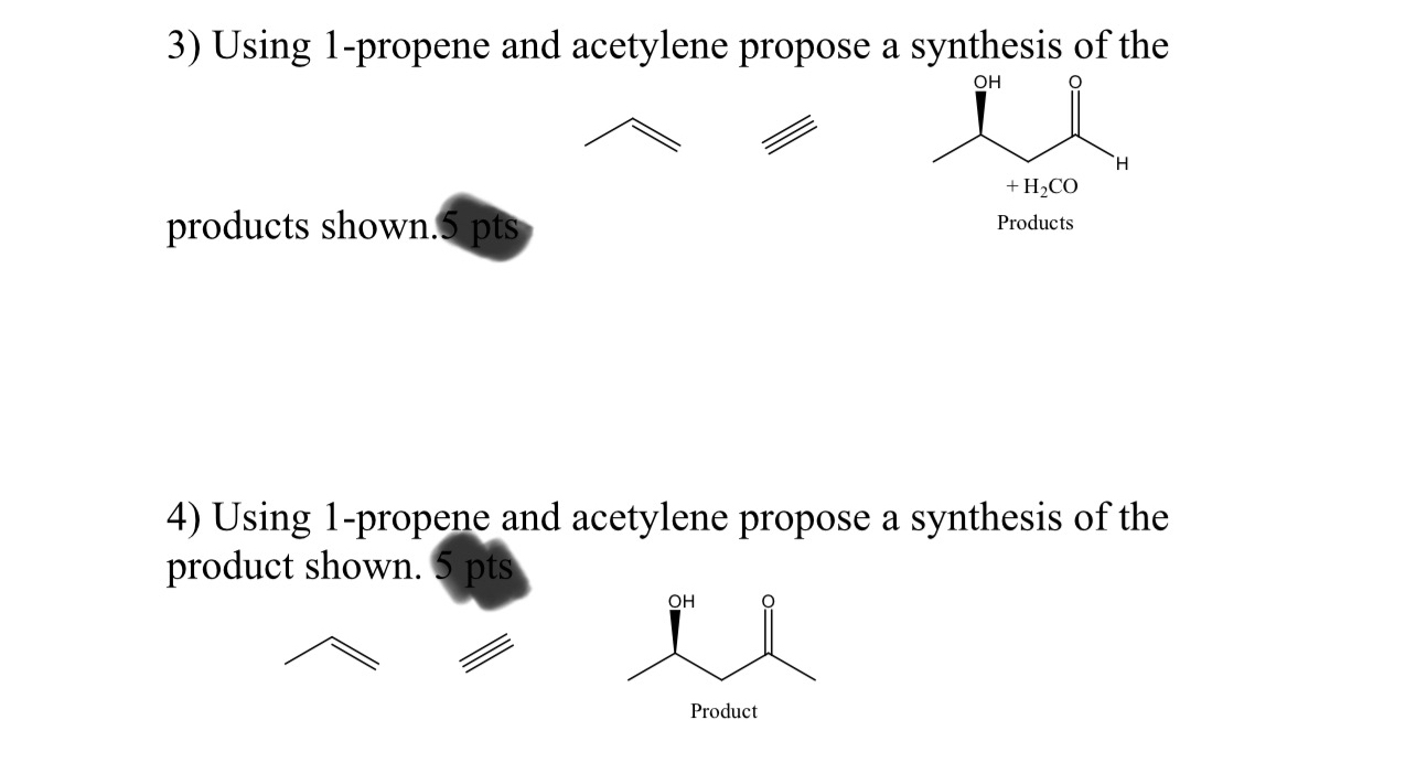 Solved Using 1-propene and acetylene propose a synthesis of | Chegg.com