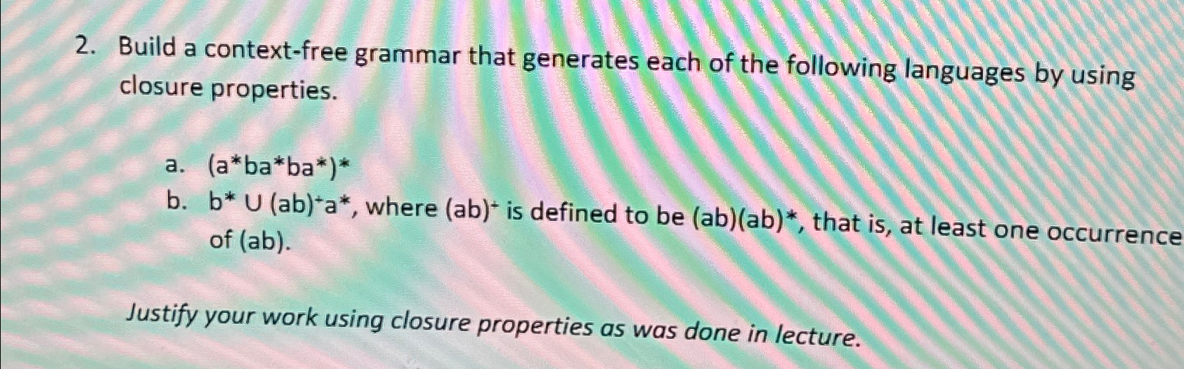 Solved Build a context-free grammar that generates each of | Chegg.com