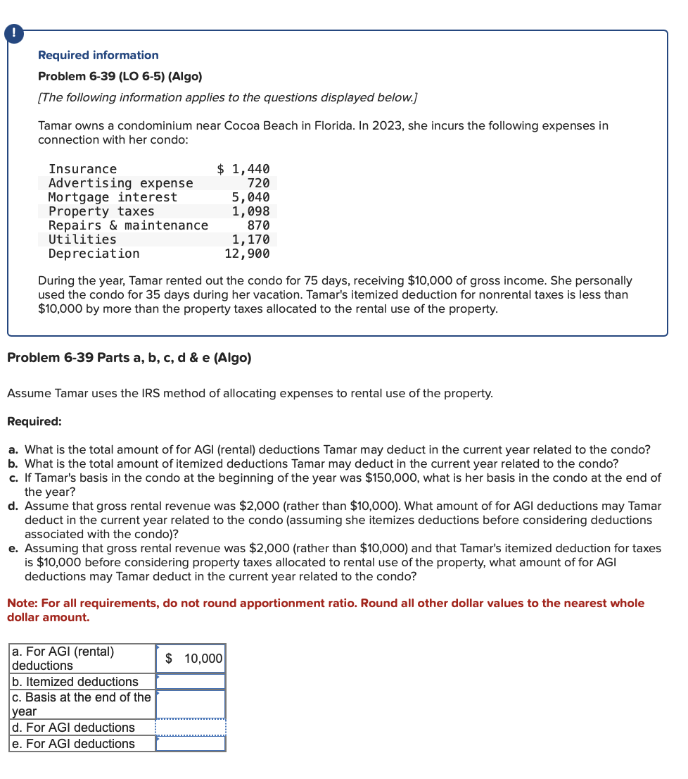 Solved Required information Problem 6-39 (LO | Chegg.com