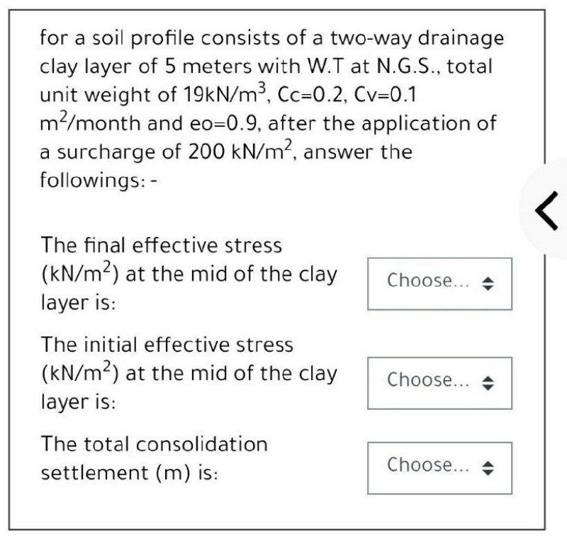 Solved for a soil profile consists of a two-way drainage | Chegg.com