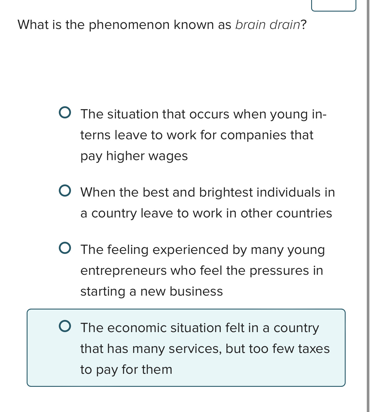 Solved What is the phenomenon known as brain drain?The | Chegg.com