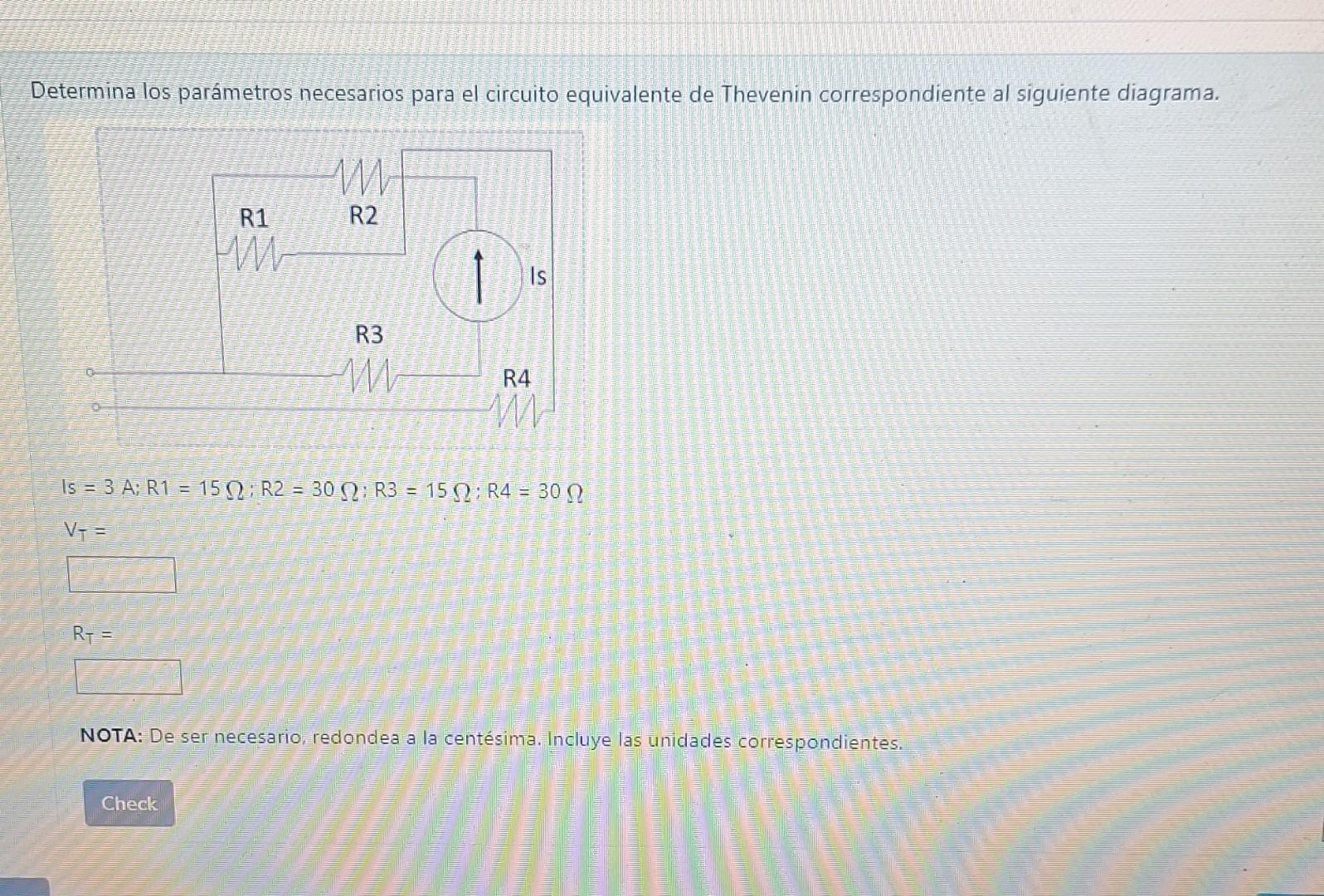 Solved Determina los parámetros necesarios para el circuito | Chegg.com
