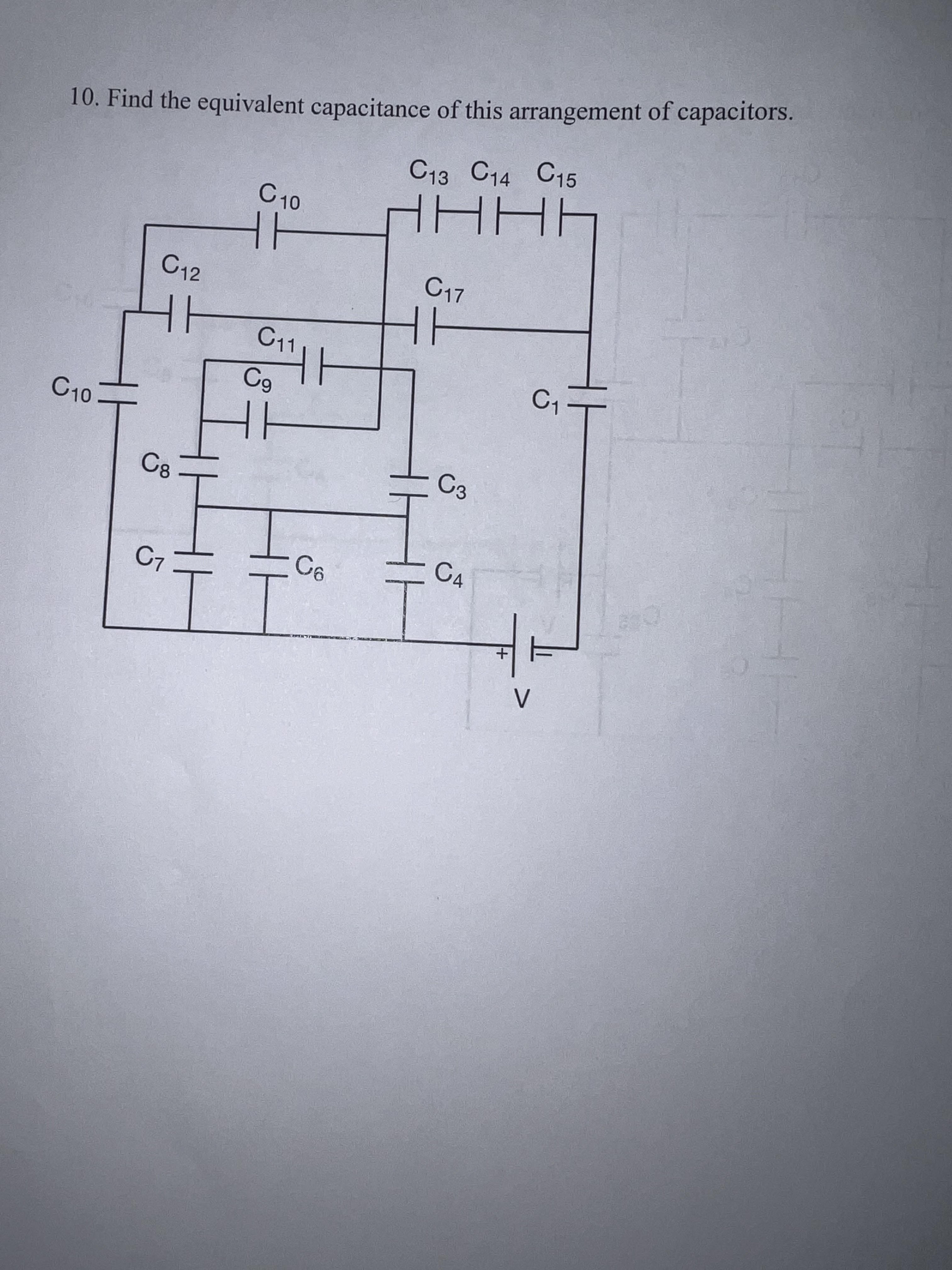 Solved .Find the equivalent capacitance of this arrangement | Chegg.com