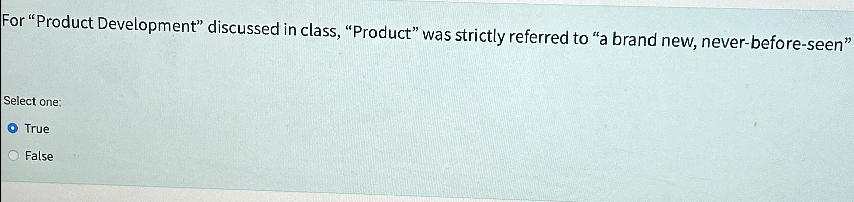 Solved For "Product Development" discussed in class, | Chegg.com