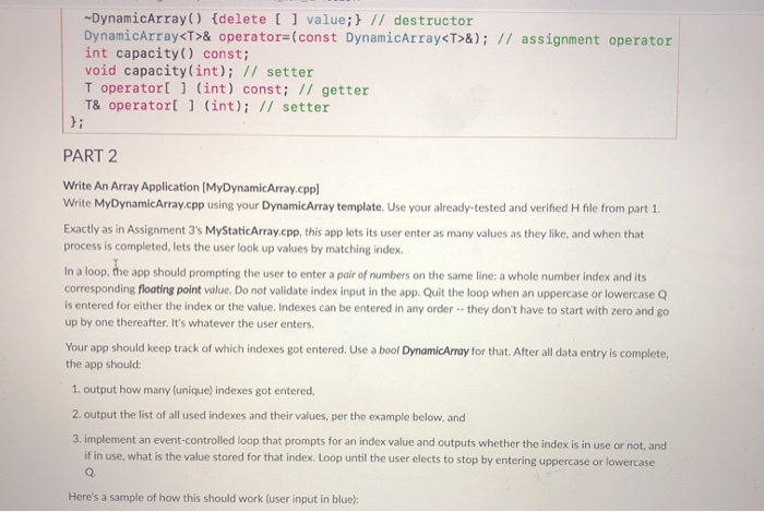 Solved Coom Part 1 Write And Test An Array Class