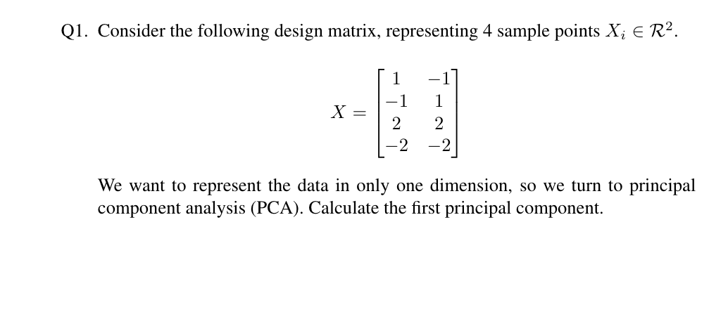 Solved 1. ﻿Consider the following design matrix, | Chegg.com