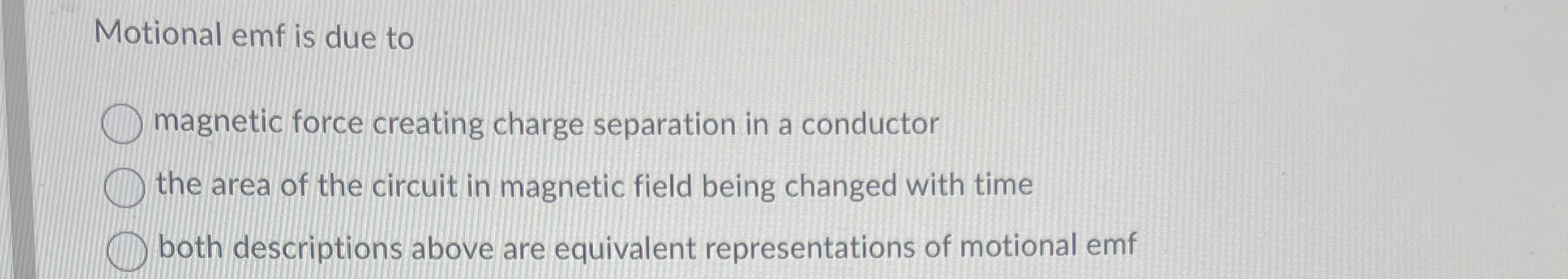 Solved Motional emf is due tomagnetic force creating charge | Chegg.com