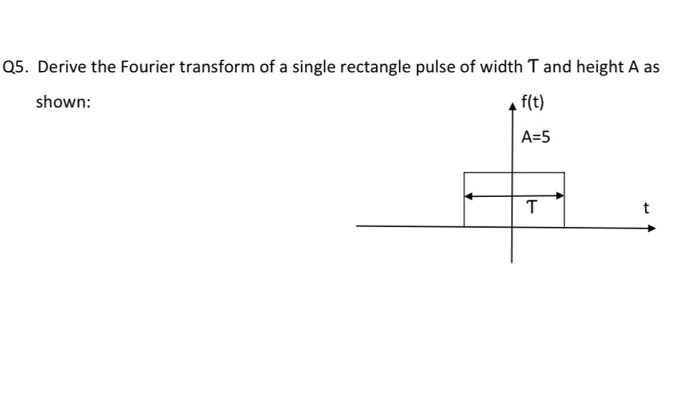Solved Q5. Derive the Fourier transform of a single | Chegg.com