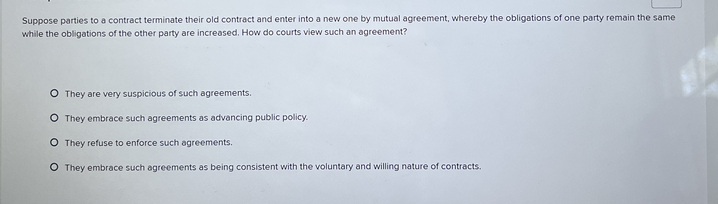 Solved Suppose parties to a contract terminate their old | Chegg.com