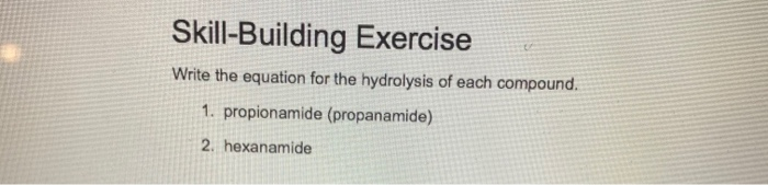 Solved Skill-Building Exercise Give the common and IUPAC | Chegg.com