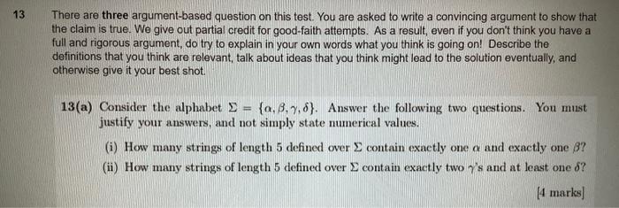There Are Three Argument Based Question On This Test