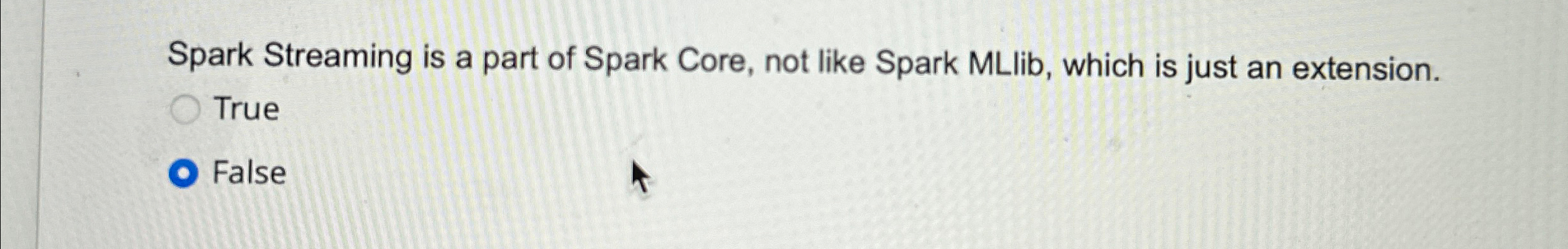 Solved Spark Streaming is a part of Spark Core, not like | Chegg.com