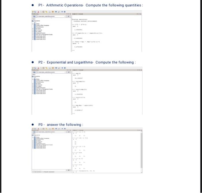 Solved Program 1: Arithmetic Operations Compute the | Chegg.com