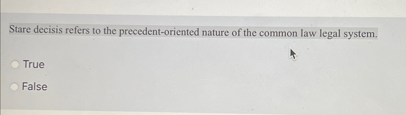 Solved Stare decisis refers to the precedent-oriented nature | Chegg.com