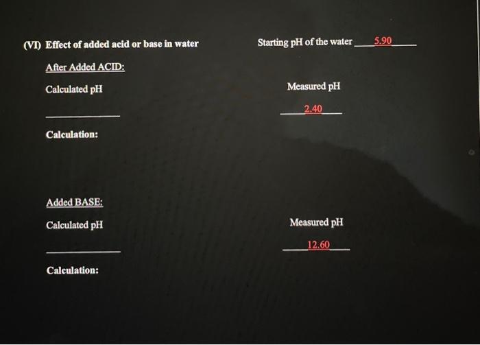 Solved Observations and Calculations (I) A buffer with equal | Chegg.com