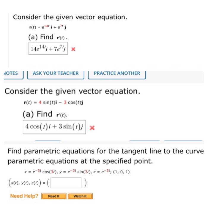 Solved Consider The Given Vector Equation R T 14ti Etj