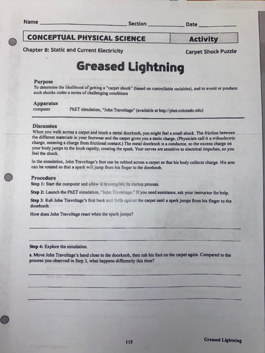 Name Section Date CONCEPTUAL PHYSICAL SCIENCE Chapter | Chegg.com