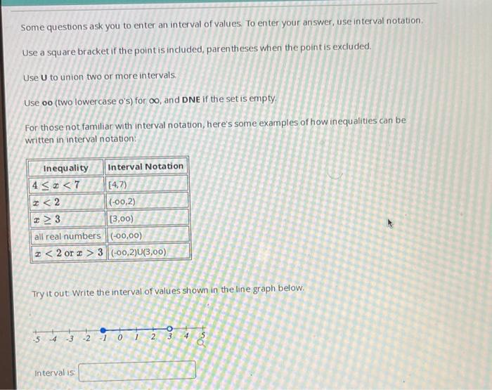 Solved Some questions ask you to enter an interval of | Chegg.com