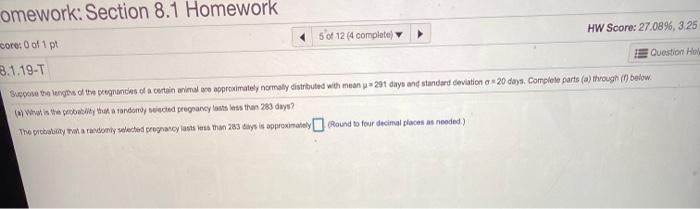 Solved omework: Section 8.1 Homework HW Score: 27.08%, 325 5 | Chegg.com