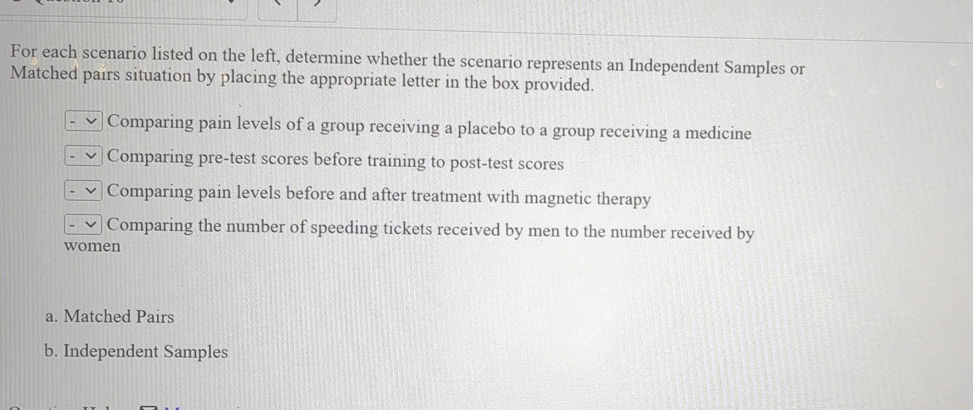 Solved For each scenario listed on the left, determine | Chegg.com