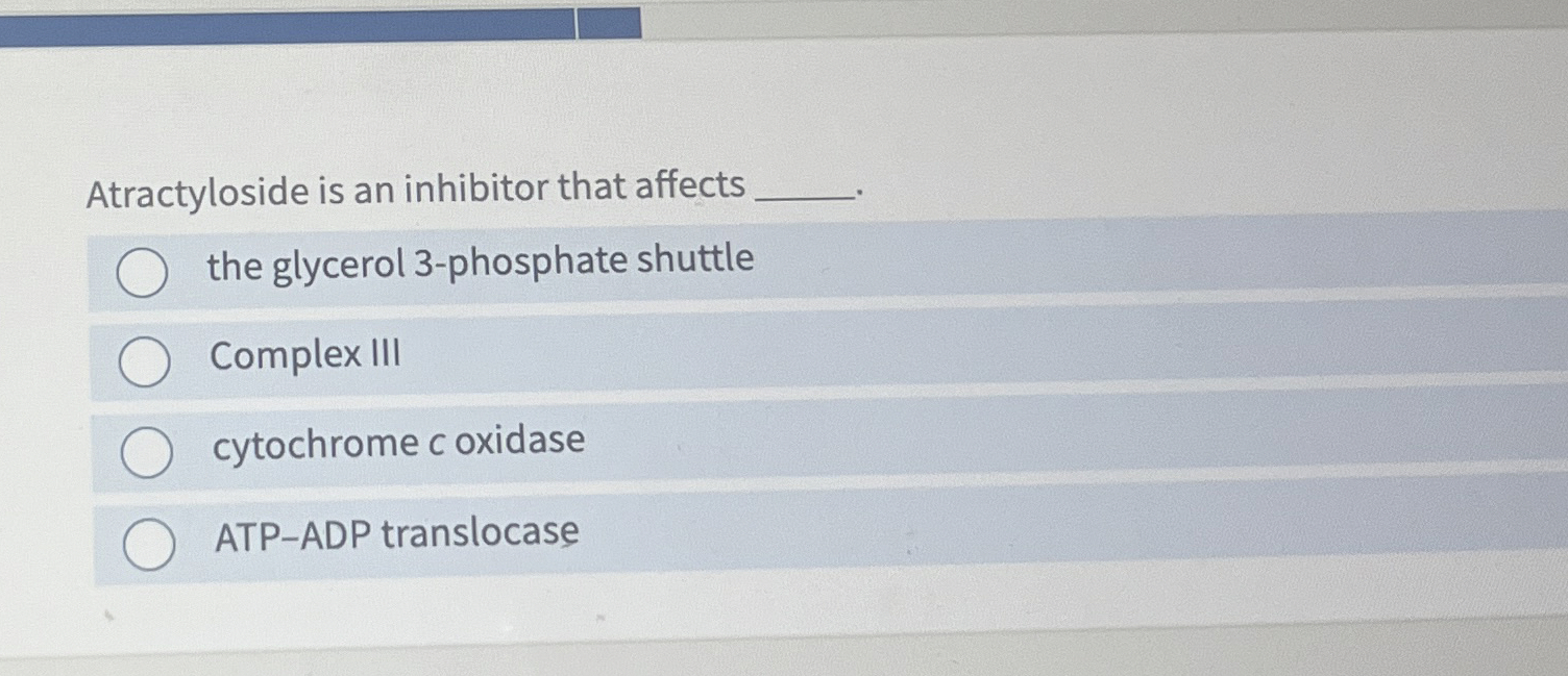Solved Atractyloside is an inhibitor that affectsthe | Chegg.com